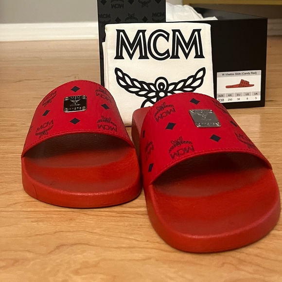 MCM | Shoes | Mcm Visetos Slides Womens Size 8 | Poshmark